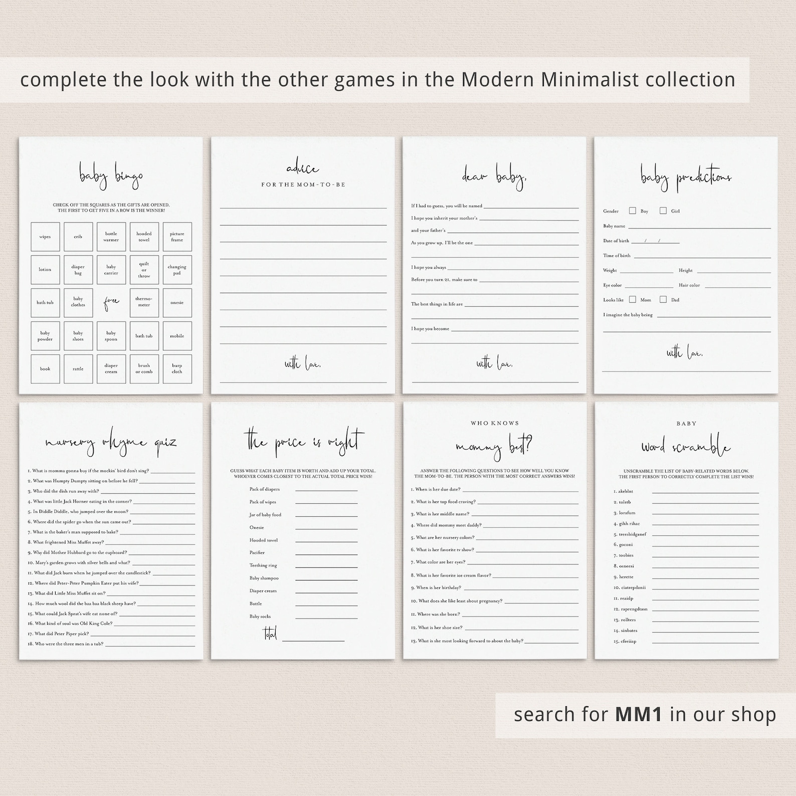 Dear Baby Printable Wishes for Baby Minimalist Dear Baby Cards Instant ...