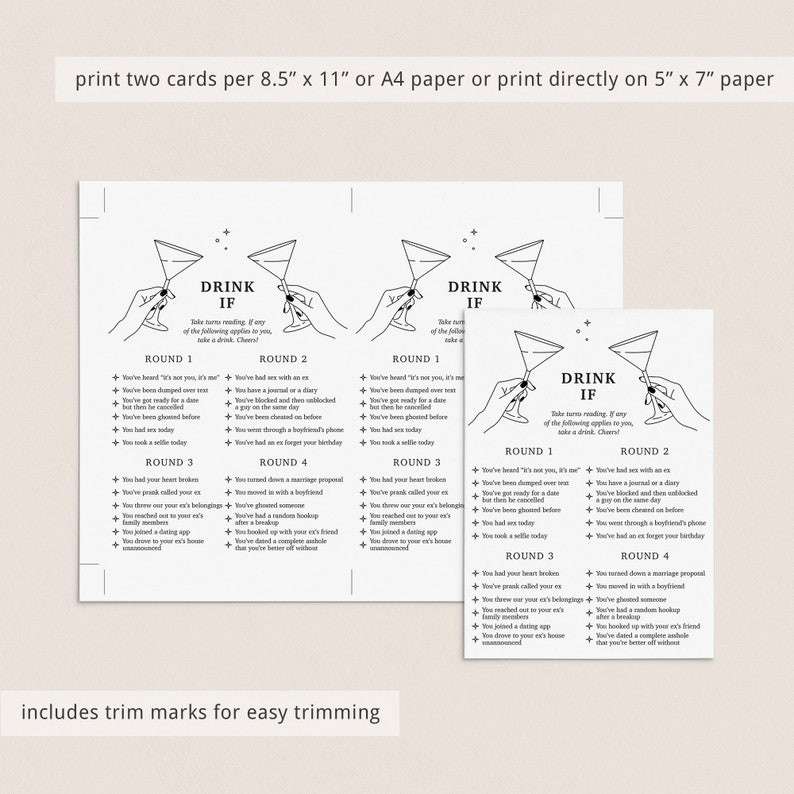 Printable Divorce Party Games Instant Download Breakup Care - Etsy