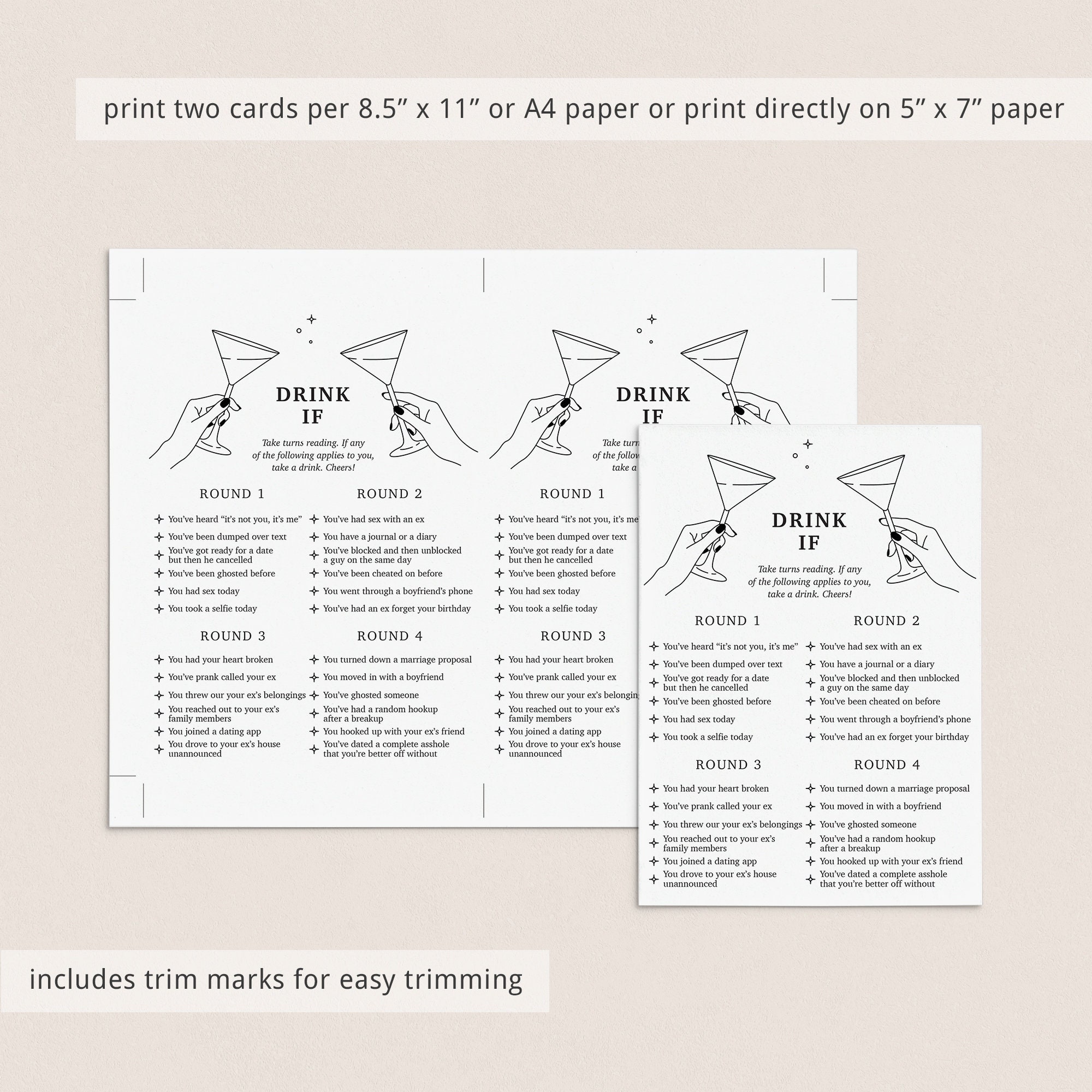 Printable Divorce Party Games Instant Download Breakup Care Package ...