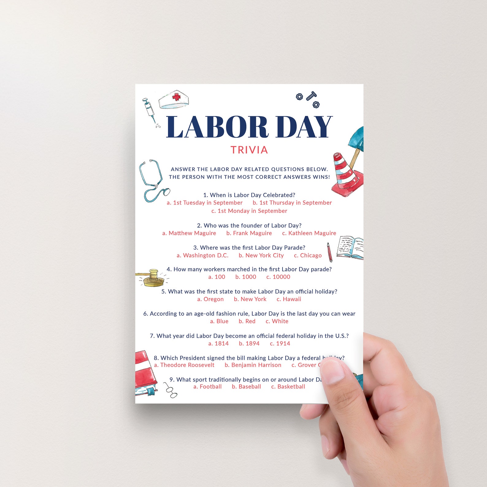 Labor Day Games Printable Fun Labor Day Game Bundle for Family - Etsy