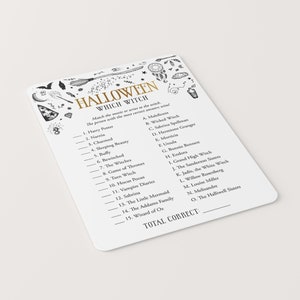 Which Witch Game Printable Halloween Witch Matching Game Witches ...