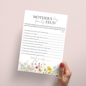 Mothers Day Family Feud Game Printable Mother's Day Feud Mothers Day ...