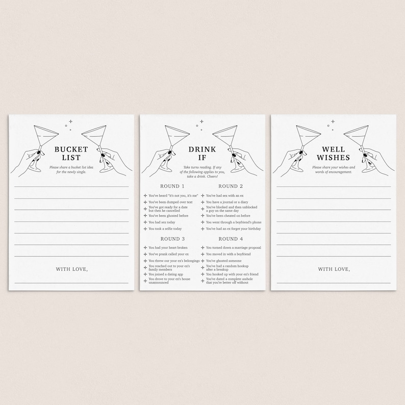 Printable Divorce Party Games Instant Download Breakup Care Package ...