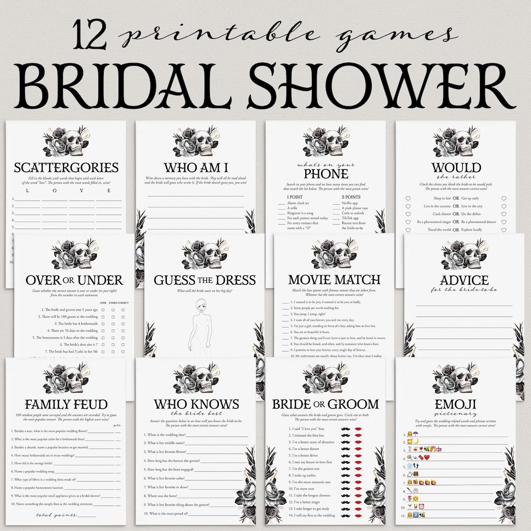 Bride or Die Bridal Shower Games Bundle Printable Til Death Party Games ...