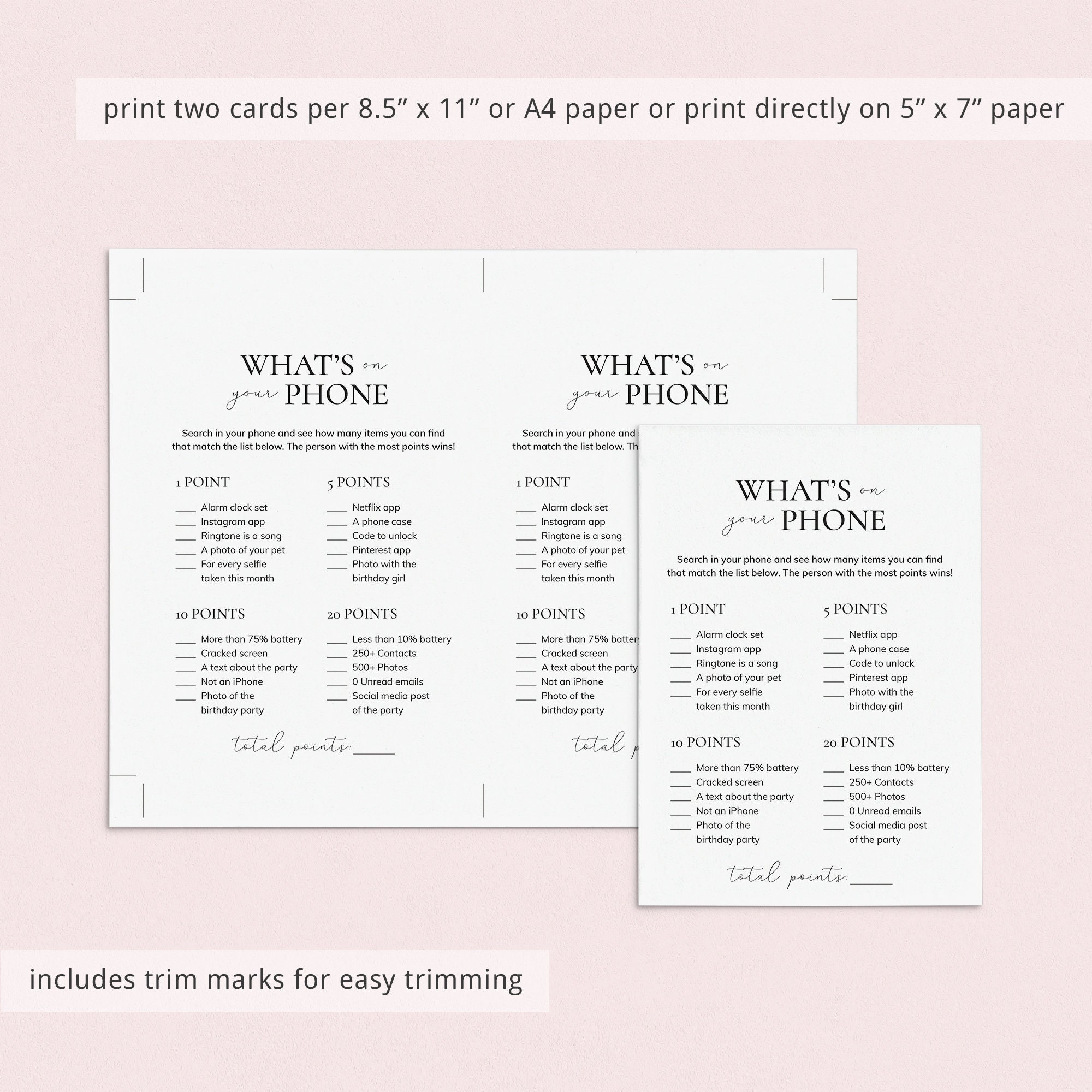 What's on Your Phone Birthday Party Game for Women Printable Birthday ...