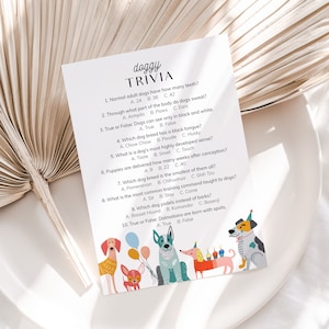 Dog Trivia Printable Doggy Quiz Questions Fun Facts About Dogs Trivia ...