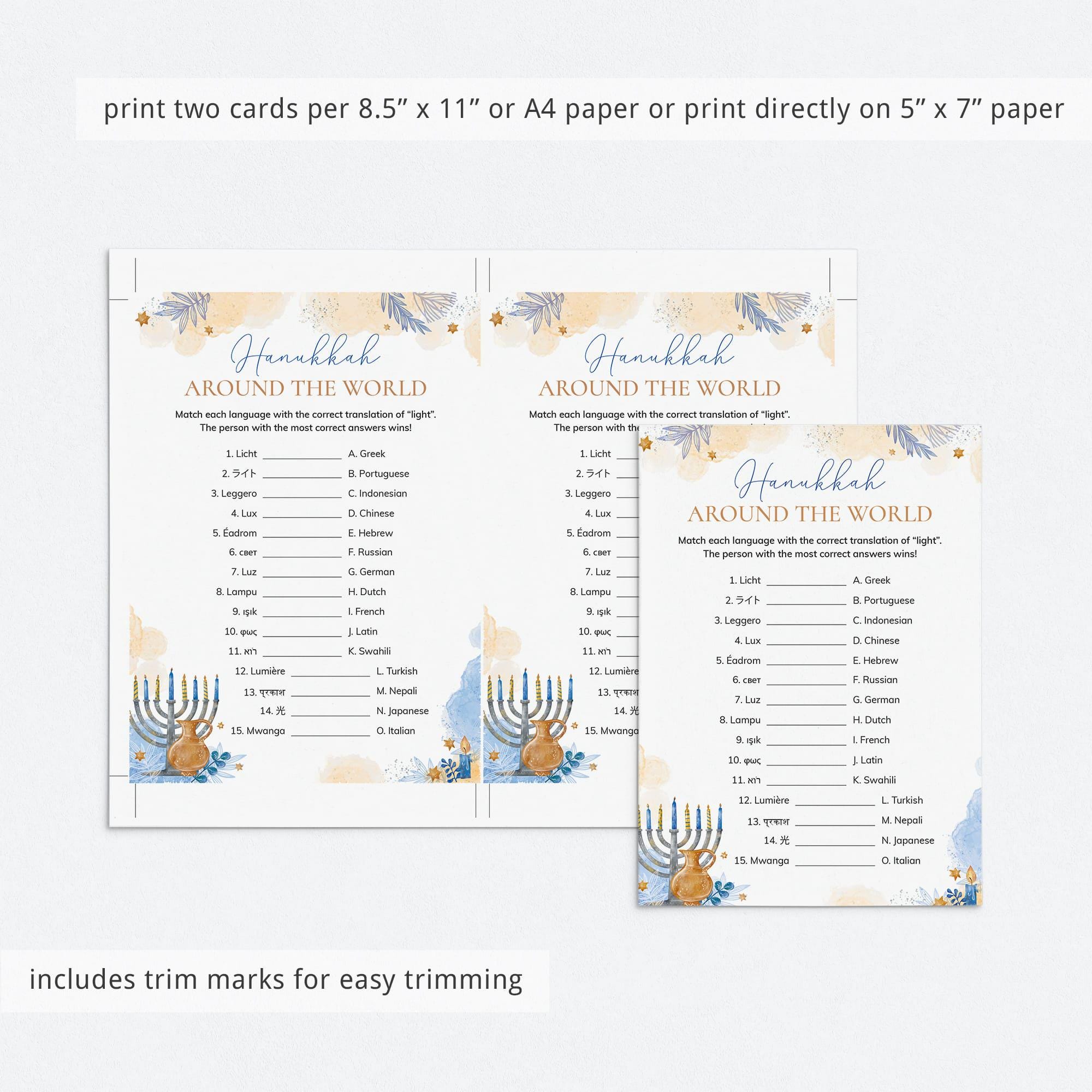 Printable Hanukkah Games Hanukkah Party Games for Family Hanukkah ...