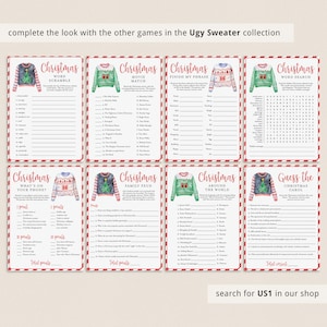 Ugly Sweater Party Games Bundle Printable Ugly Sweater Christmas Ugly ...