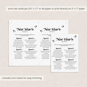 Retro New Year's Party Games Printable Black and White Minimalist New ...