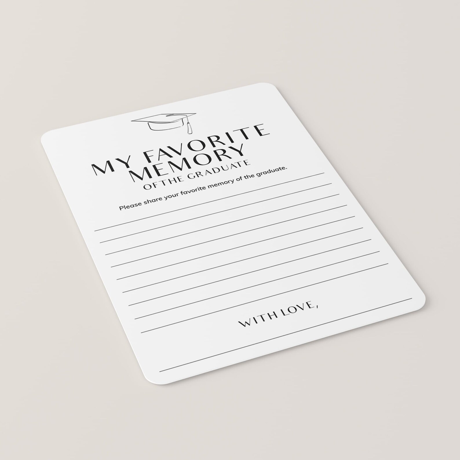 My Favorite Memory of the Graduate Cards Printable Graduation Memory ...