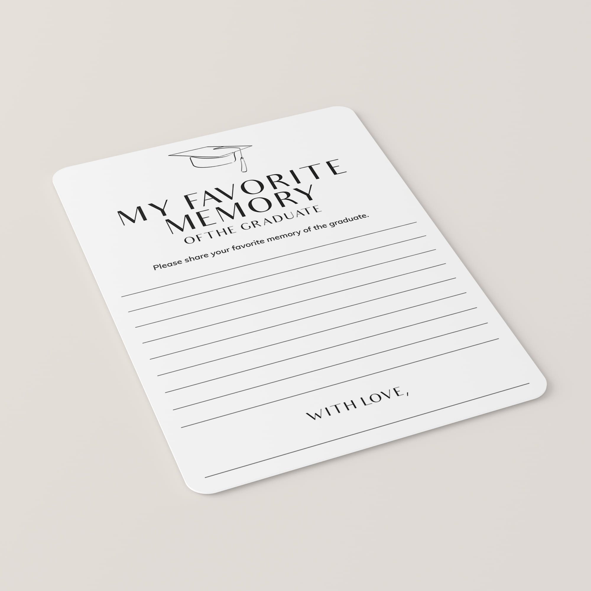 My Favorite Memory of the Graduate Cards Printable Graduation Memory ...