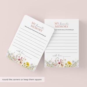 My Favorite Memory of the Birthday Girl Wildflower Birthday Card ...