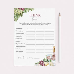 Wine Games Printable Wine Tasting Party Game Bundle Wine Party Games ...