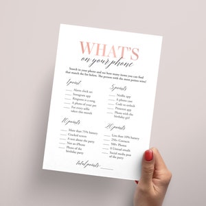 Teen Birthday Party Games Whats on Your Phone Birthday Game Printable ...
