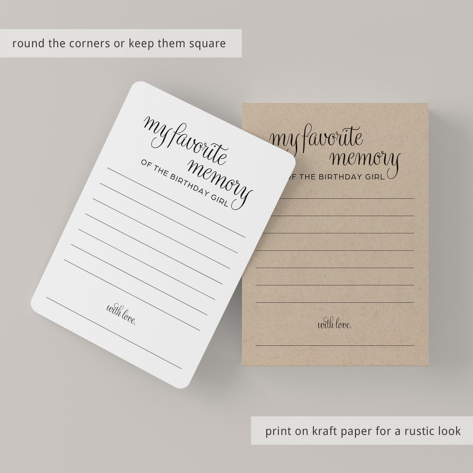 My Favorite Memory of the Birthday Girl Printable Birthday - Etsy