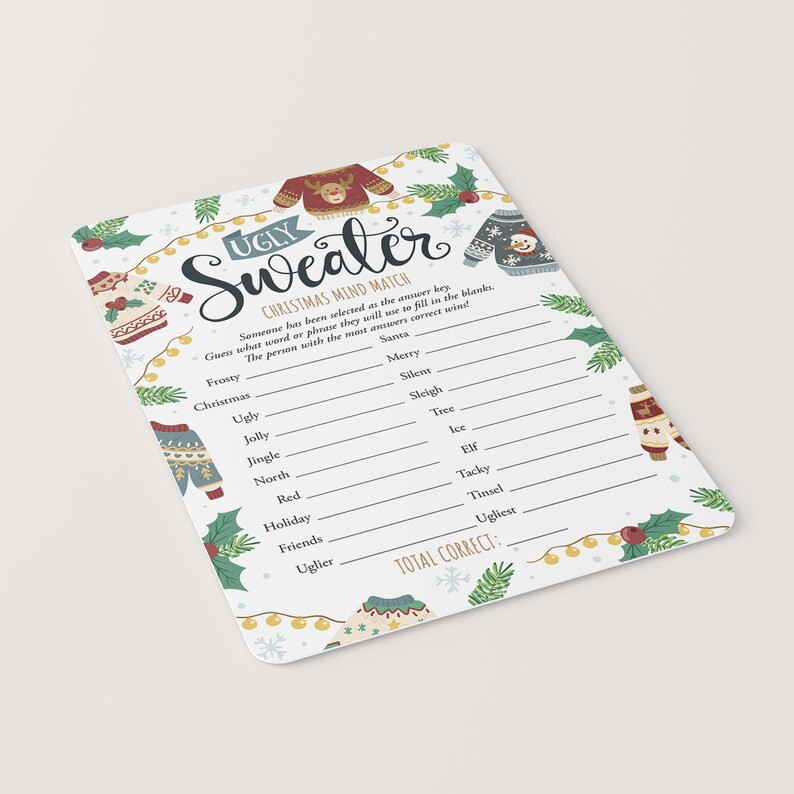 Ugly Sweater Party Games Bundle Printable Ugly Sweater Games - Etsy