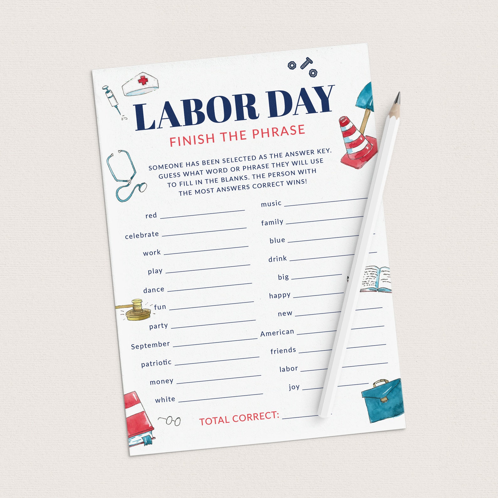 Labor Day Games Printable Fun Labor Day Game Bundle for Family Labor ...