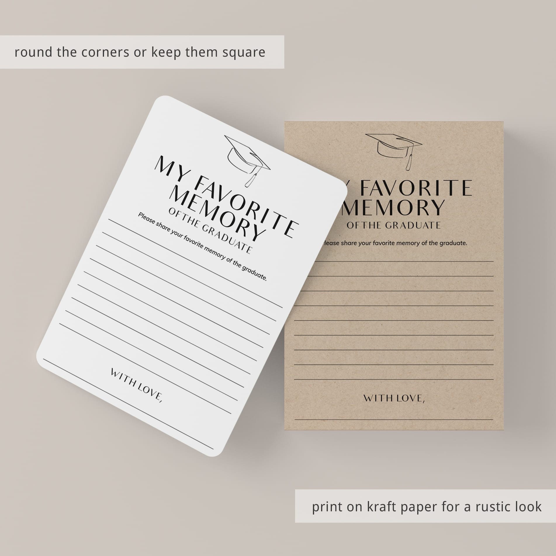 My Favorite Memory of the Graduate Cards Printable Graduation Memory ...