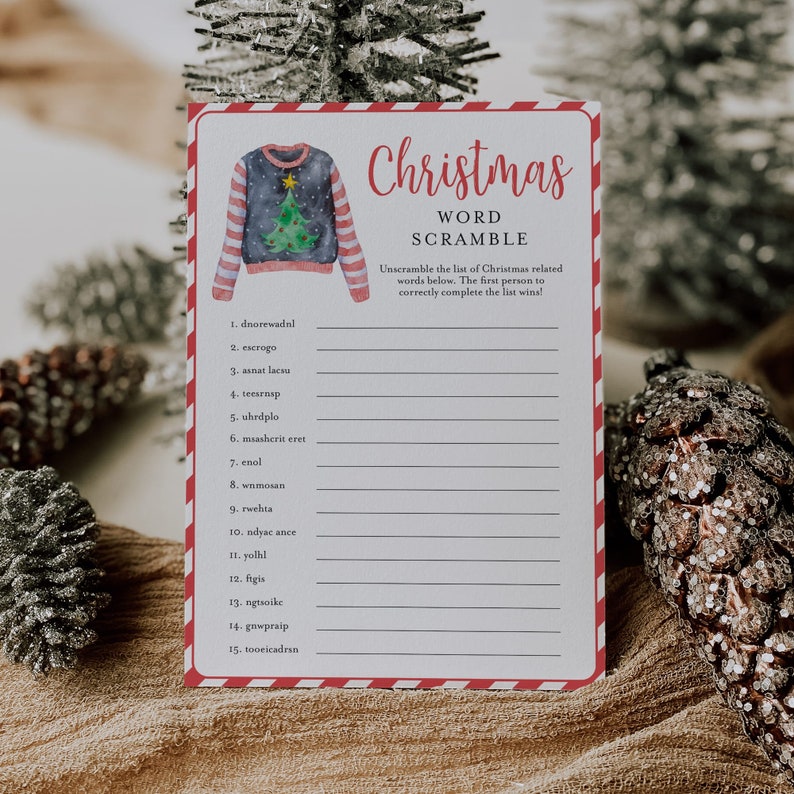 Ugly Sweater Christmas Party Games Bundle Printable Office Holiday ...