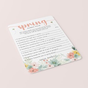 Spring Family Feud Printable Spring Feud Questions Fun Spring Family ...