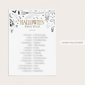 Which Witch Game Printable Halloween Witch Matching Game Witches ...