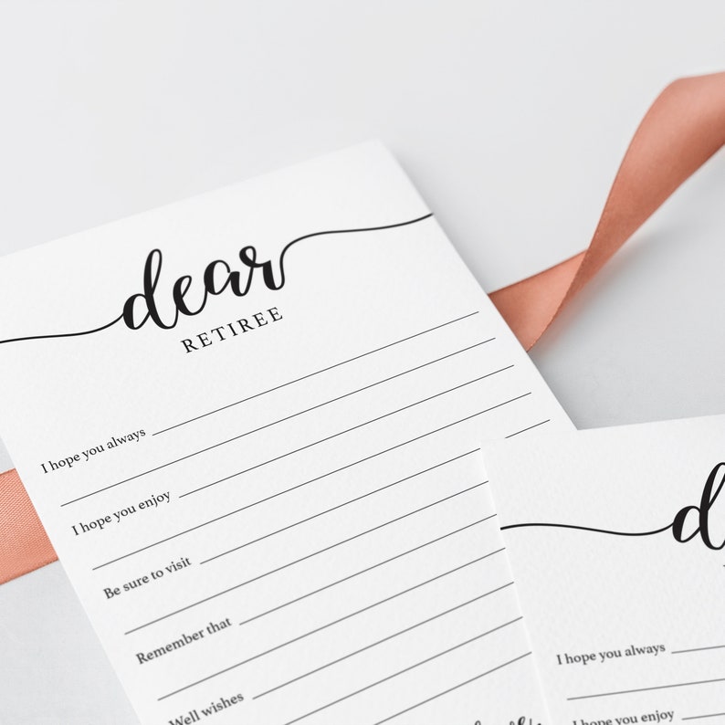 Retirement Wishes Printable Retirement Notes Minimal Retirement Games ...