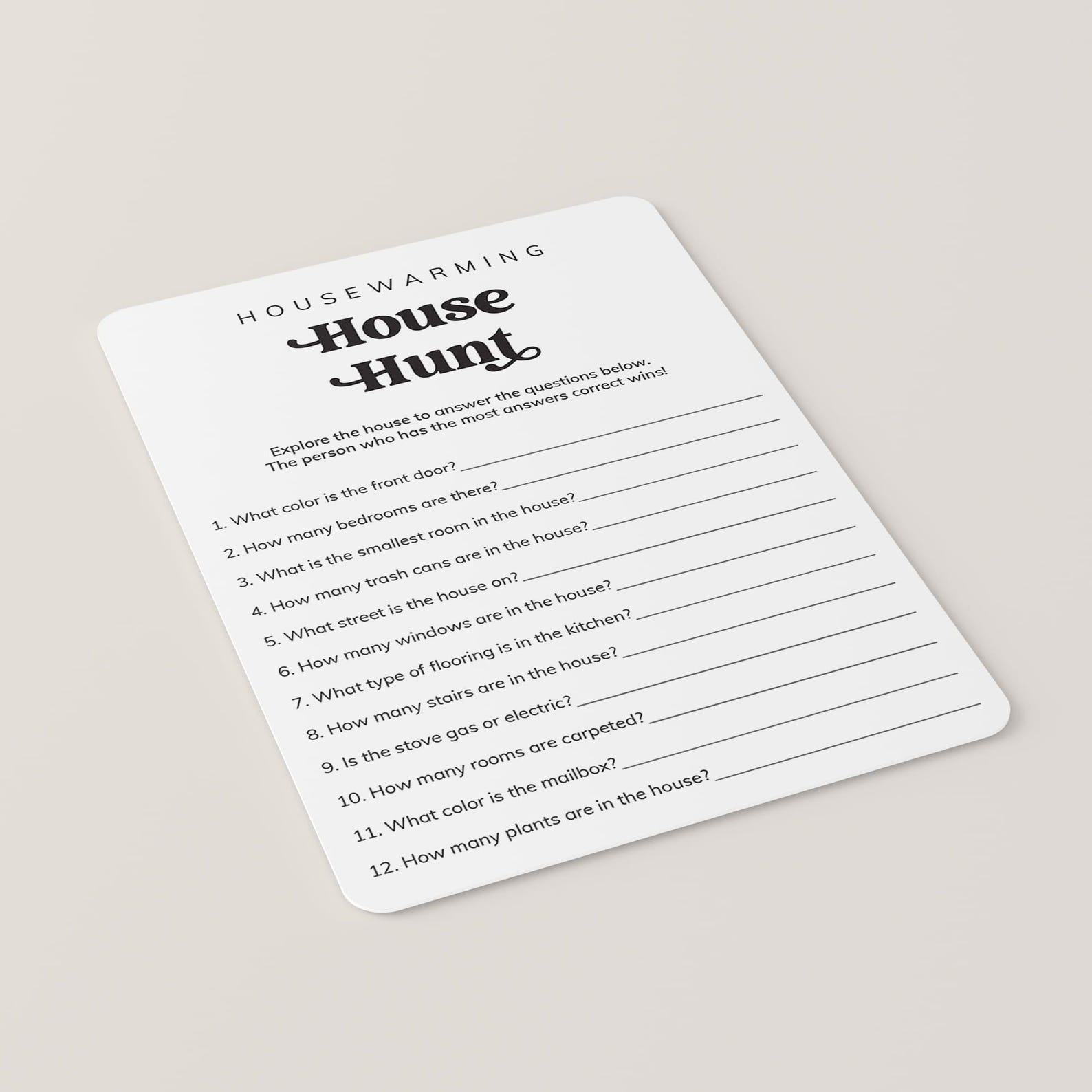 Housewarming Games Printable New Home Games House Warming Party Ideas ...