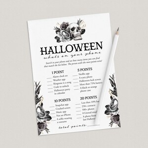 Gothic Halloween Party Games Printable Black Goth Halloween Games ...