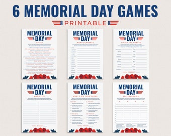 10 Memorial Day Games Bundle Memorial Day Games for Kids and - Etsy