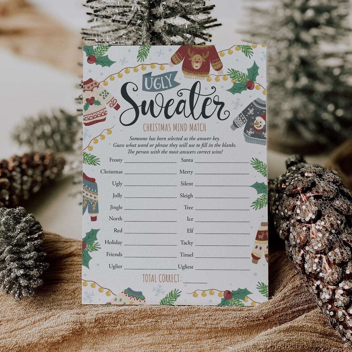 Ugly Sweater Party Games Bundle Printable Ugly Sweater Games Ugly ...