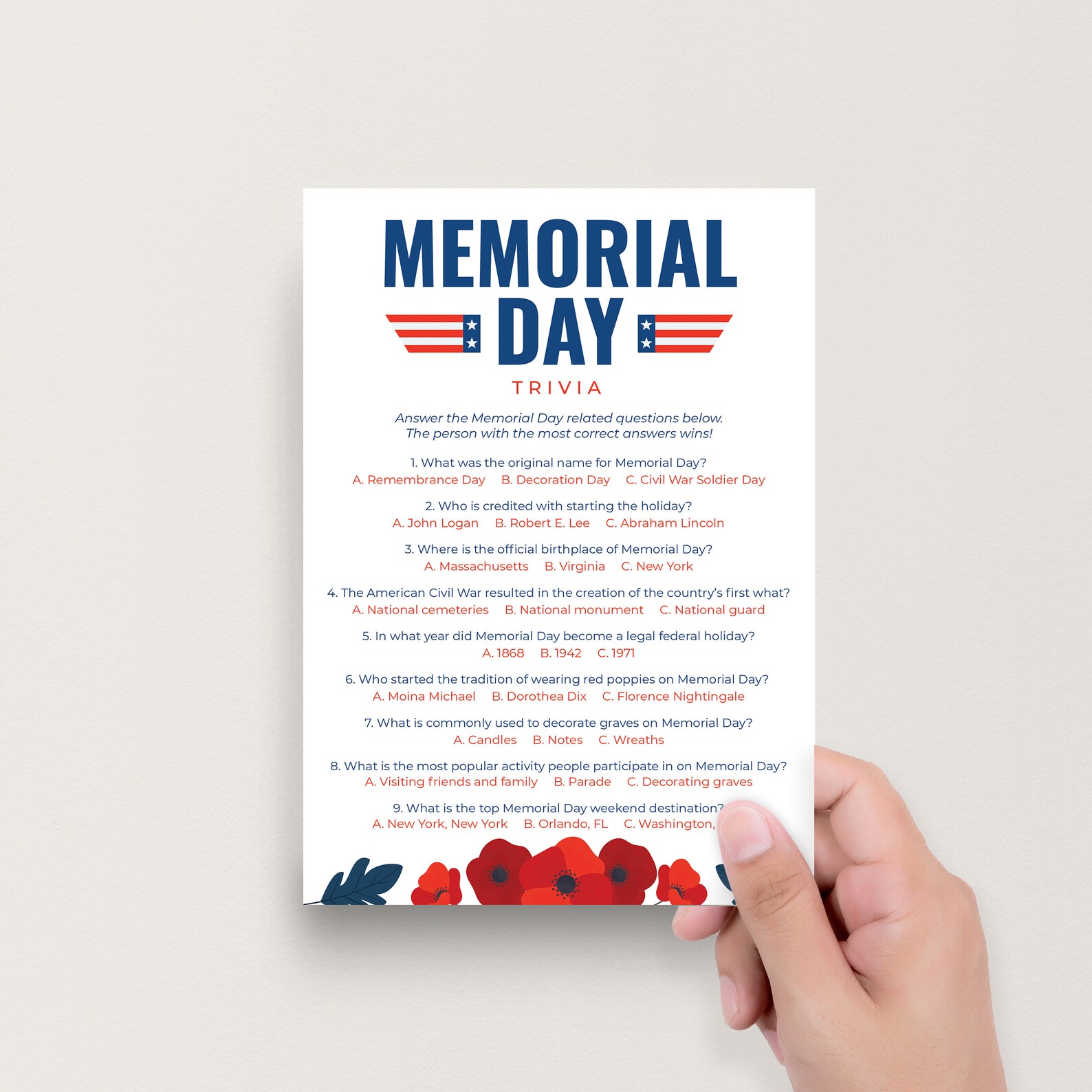 Memorial Day Games Printable Memorial Day Party Game Bundle - Etsy