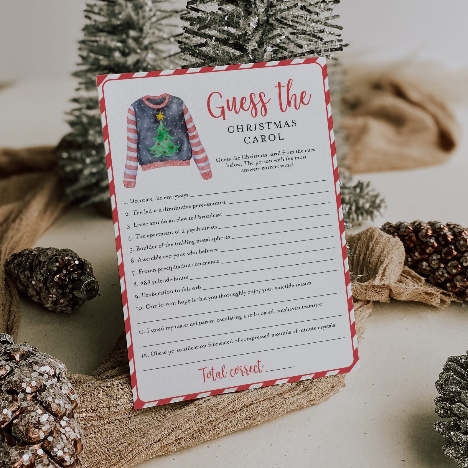 Ugly Sweater Party Games Bundle Printable Ugly Sweater Day Activities ...