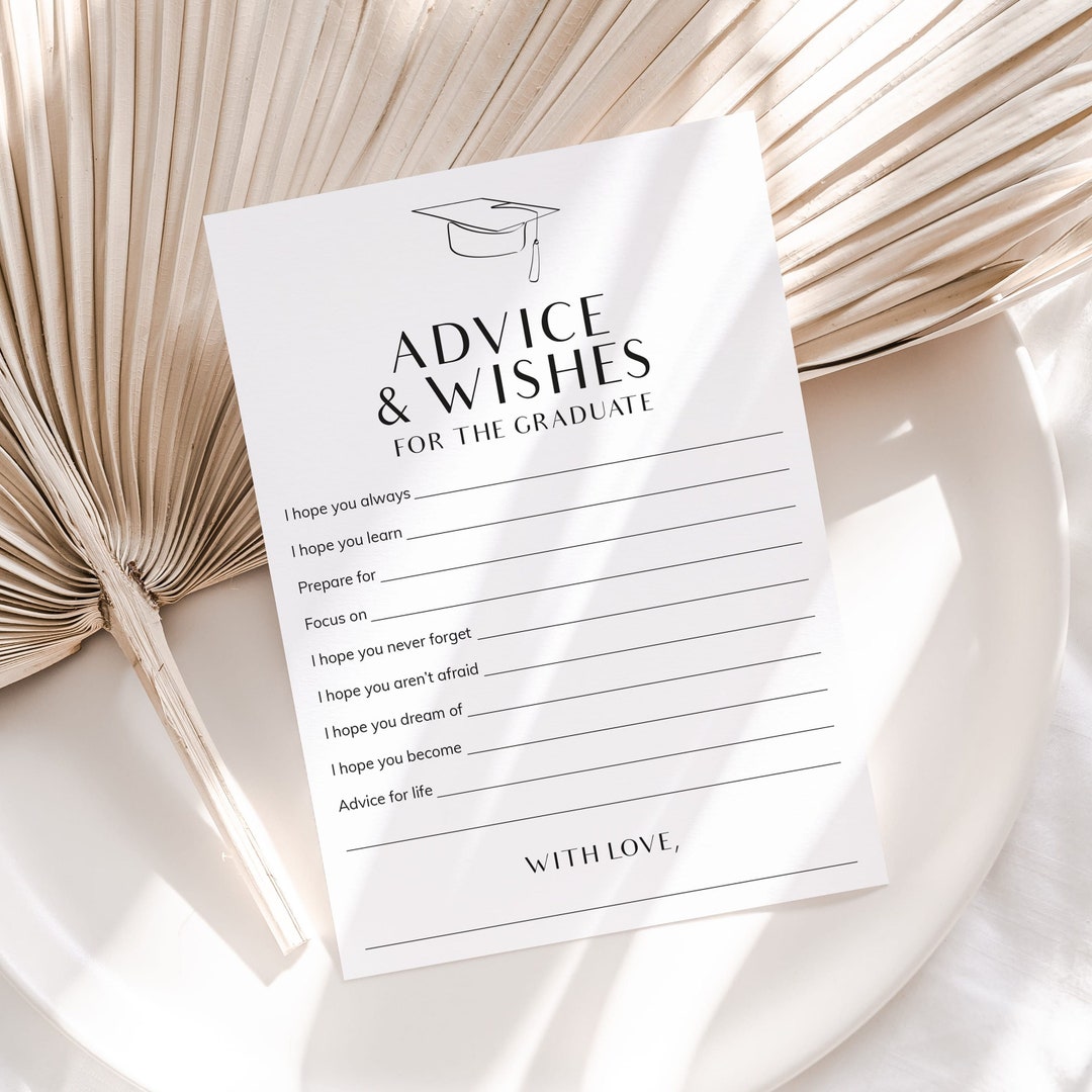 Modern Advice and Wishes for the Graduate Cards Printable Graduation ...