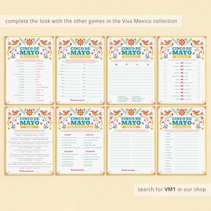 Cinco De Mayo Games Printable Fun Adult Party Games Trivia Cinco De ...