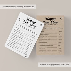 Simple New Years Party Games Printable Black and White Minimalist New ...