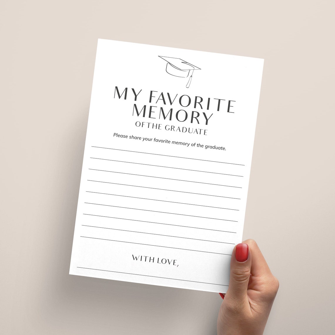 My Favorite Memory of the Graduate Cards Printable Graduation Memory ...