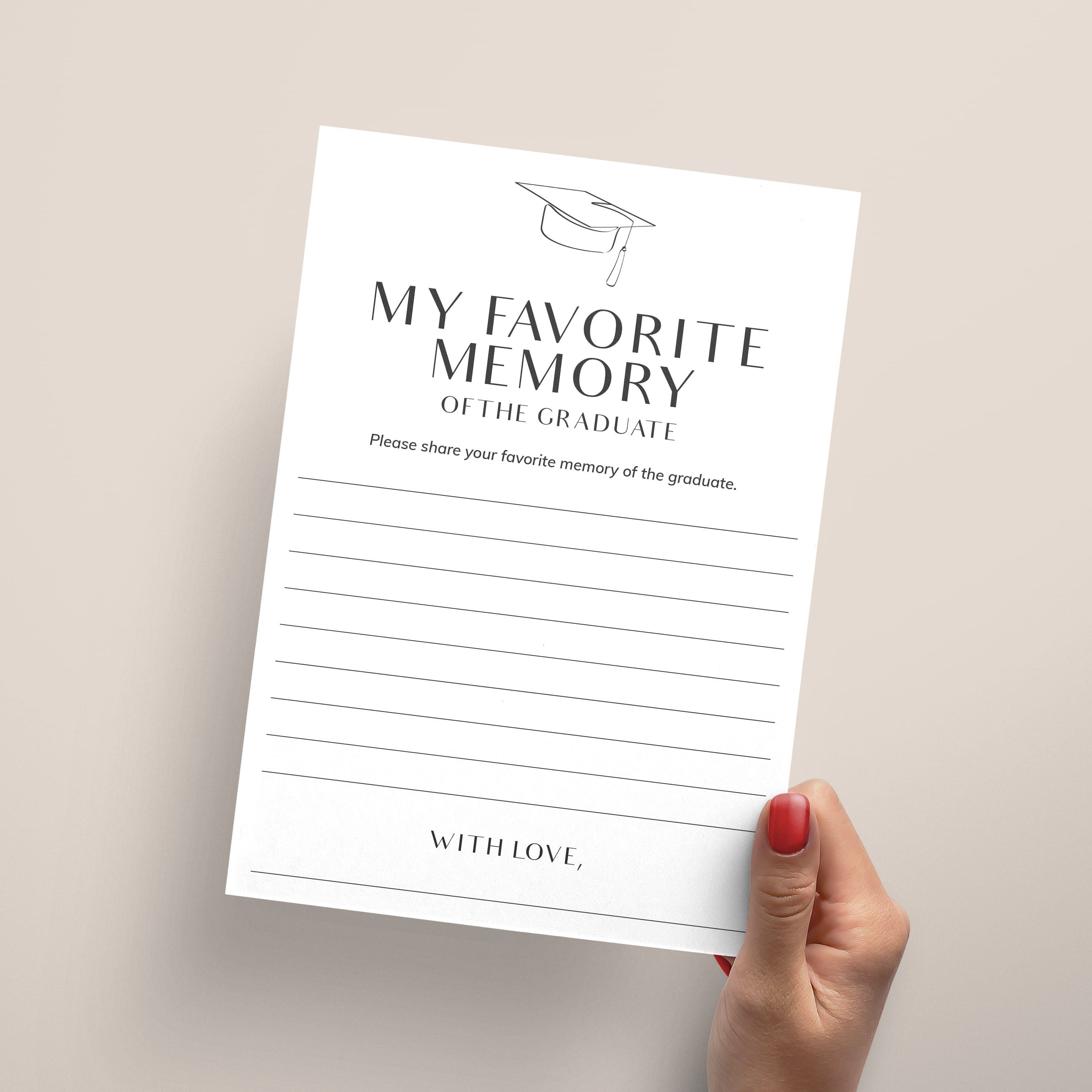 My Favorite Memory of the Graduate Cards Printable Graduation Memory ...