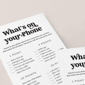Whats on Your Phone Game Printable Whats in Your Phone Ice Breaker Game ...