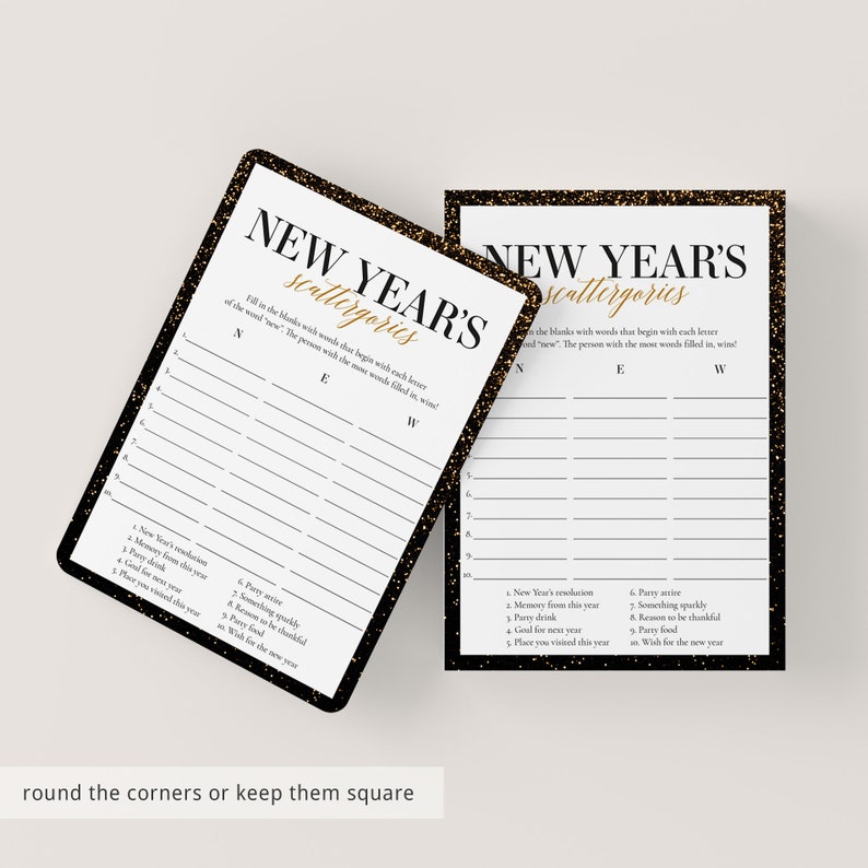 New Years Games Bundle Printable New Years Party Games Digital - Etsy