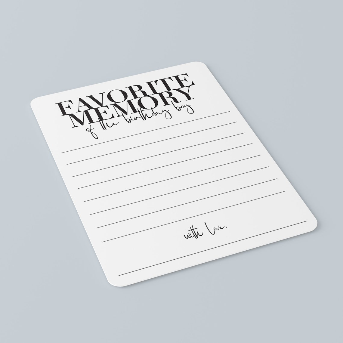 My Favorite Memory of the Birthday Boy Printable Birthday - Etsy