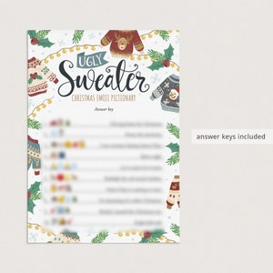 Ugly Christmas Sweater Games Printable Ugly Sweater Christmas Party ...