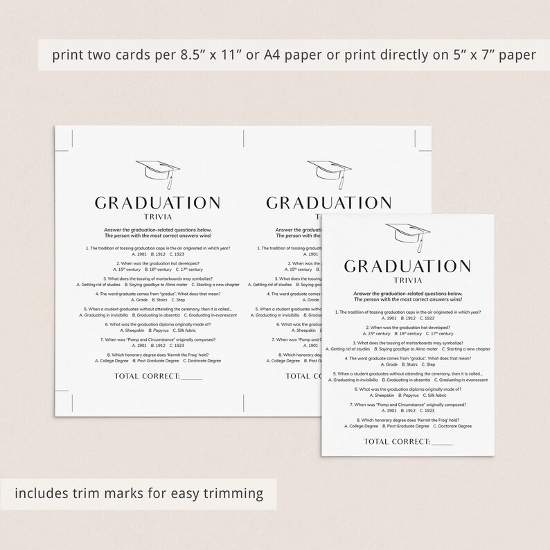 Simple Graduation Party Games Printable Modern Grad Games - Etsy