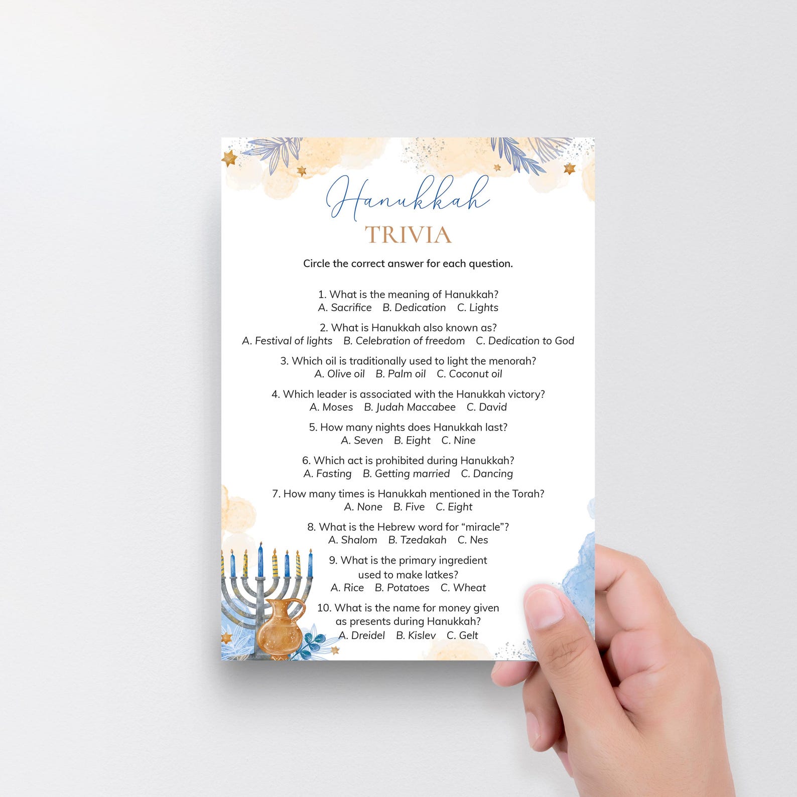 Printable Hanukkah Games Hanukkah Party Games for Family Hanukkah ...