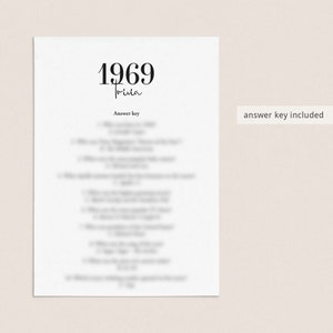 1969 Trivia Facts About 1969 Printable 60s Quiz 56th Birthday Ideas ...