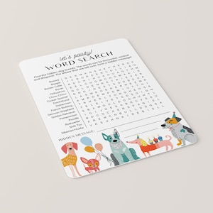Dog Breed Word Search Printable Fun Dog Party Games Dog Word Find Dog ...