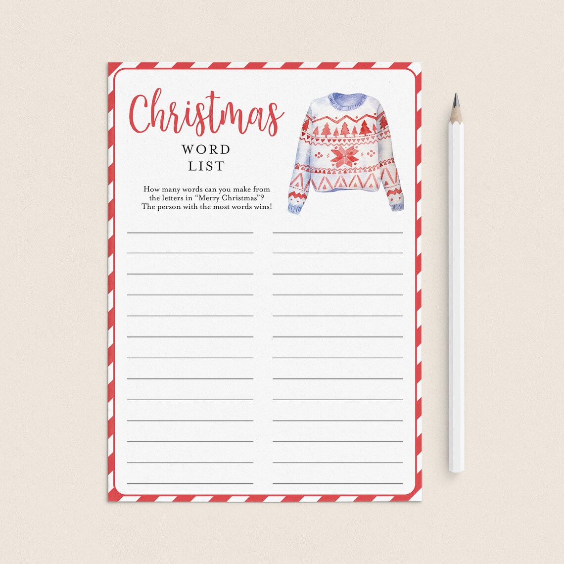 Ugly Sweater Christmas Party Games Bundle Printable Office | Etsy