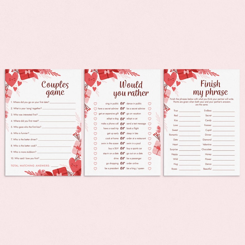 Couple Games Printable Date Night Games Anniversary Games for Couples ...