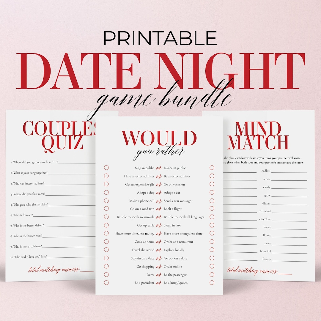 Couples Games Printable Date Night Games for Adults Couples Quiz ...