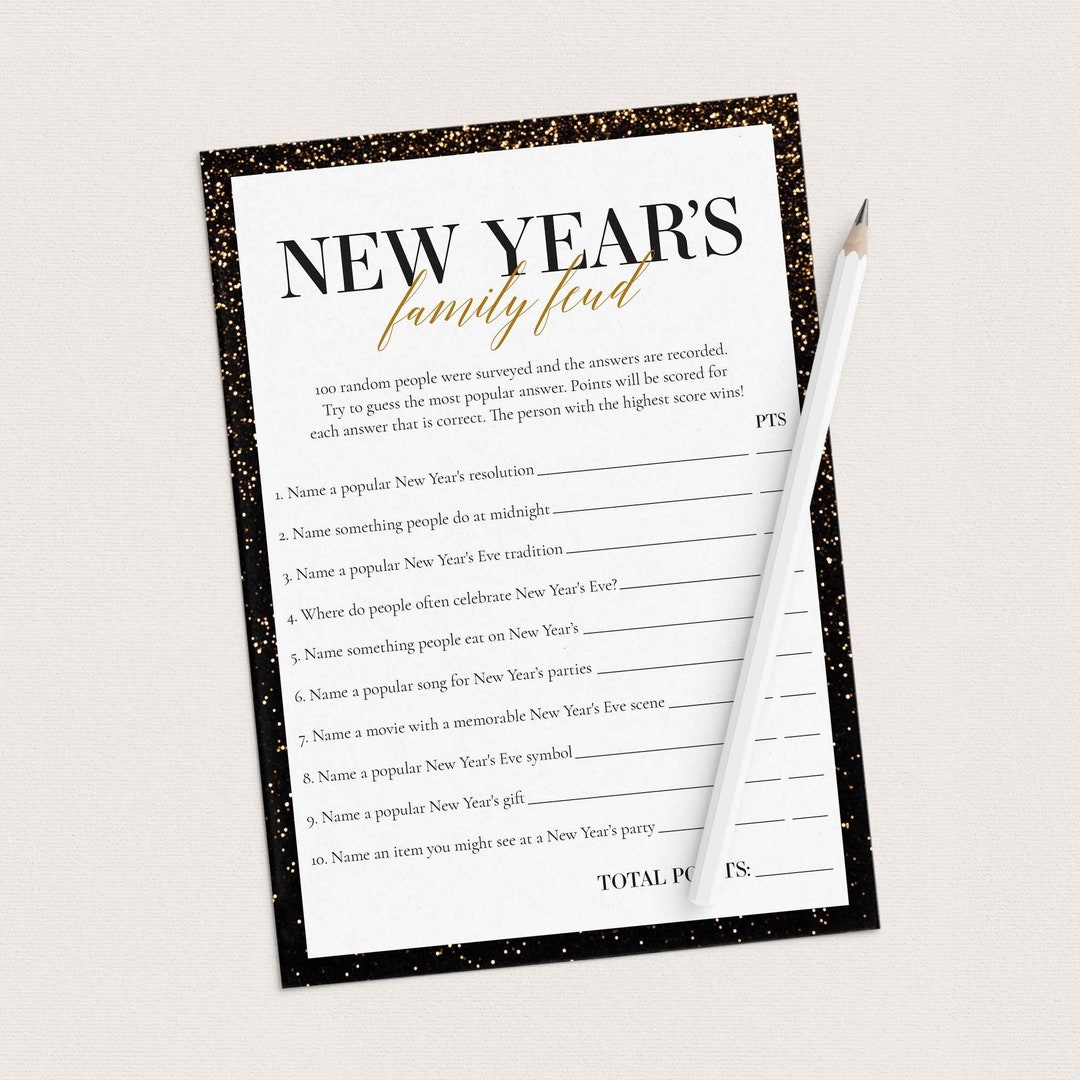 Family Feud New Years Eve Party Game for Family Printable New - Etsy