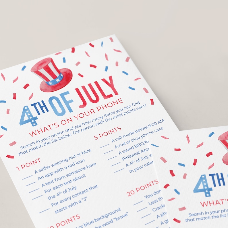 4th of July Party Games Bundle Printable July 4th Games Red | Etsy